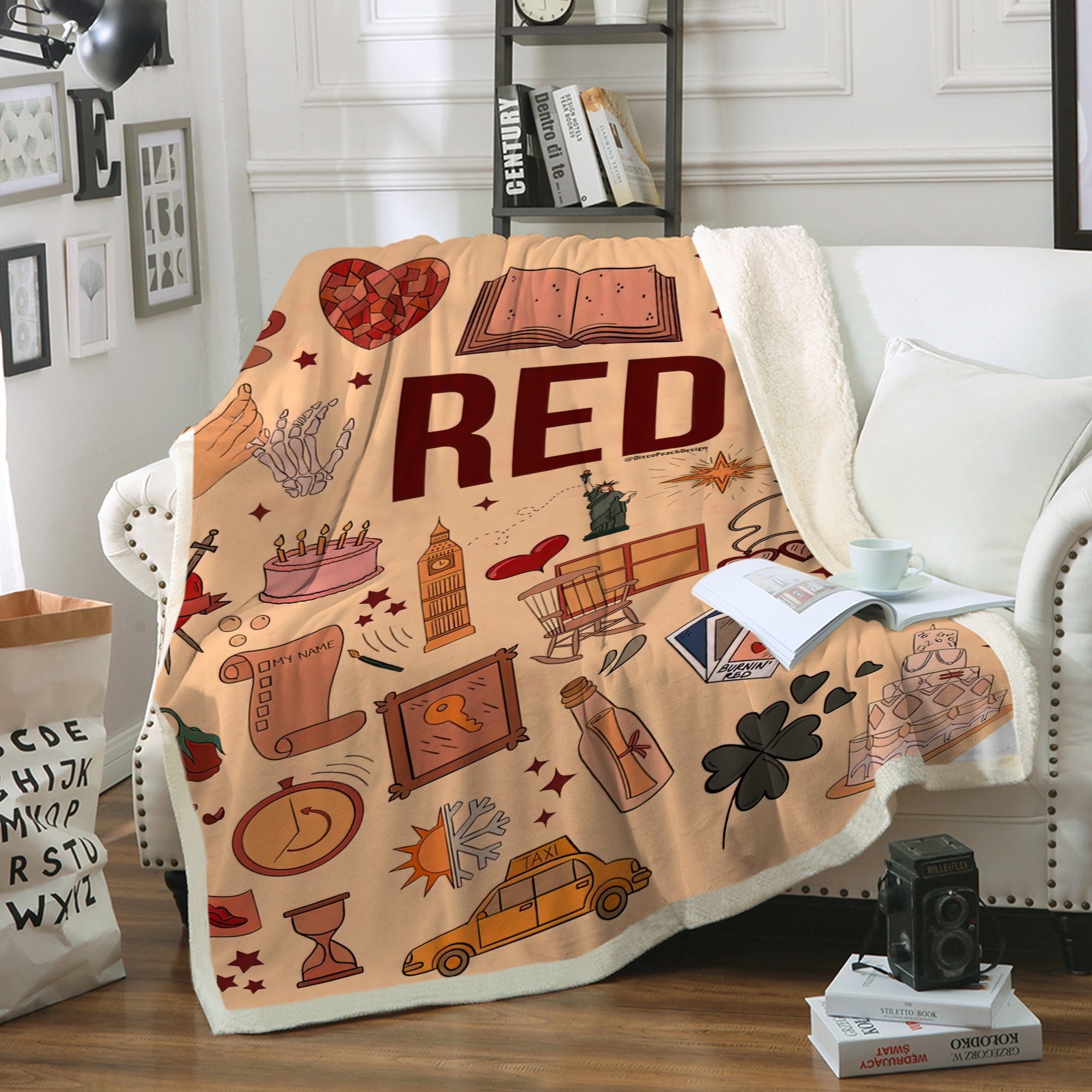 Taylor RED Album Doodle Art Blanket, Taylor Version Red Album sold by ...