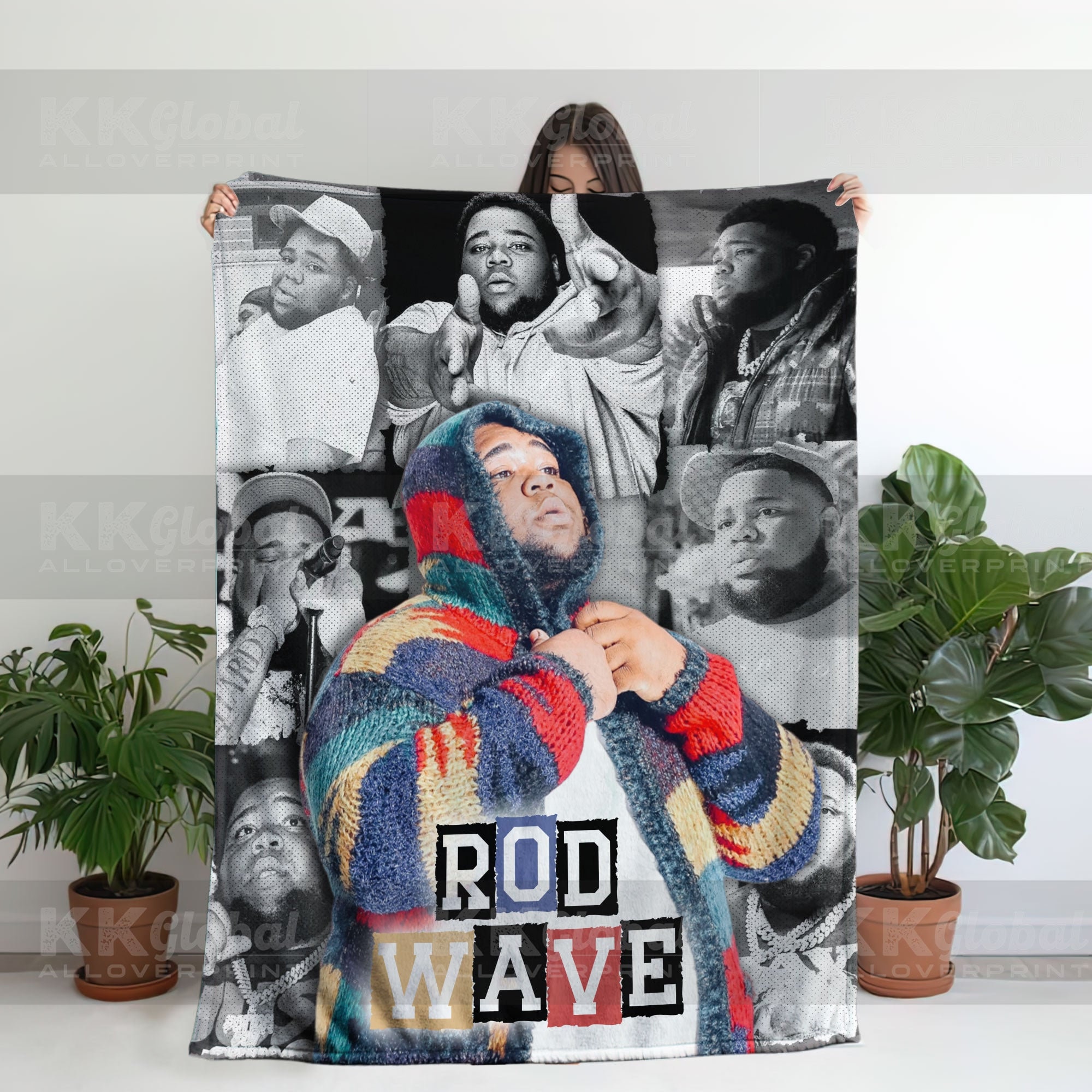Rod Wave color Blanket Fleece, Nostalgia 90s Rap Music Blanket sold by ...