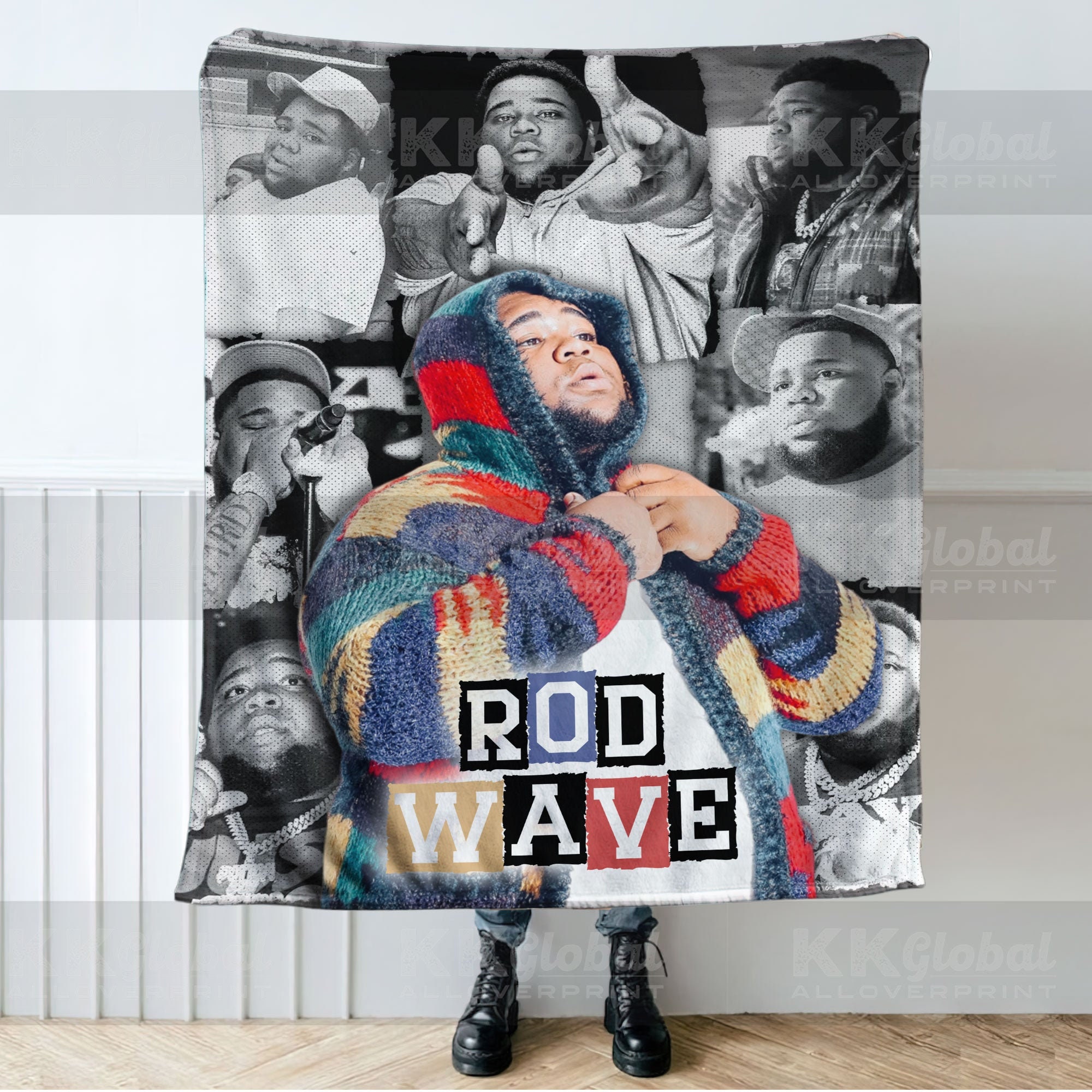 Rod Wave color Blanket Fleece, Nostalgia 90s Rap Music Blanket sold by ...