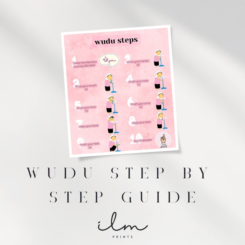 Kids Wudu Ablution Step by Step Guide for Girls Wall Art - Etsy