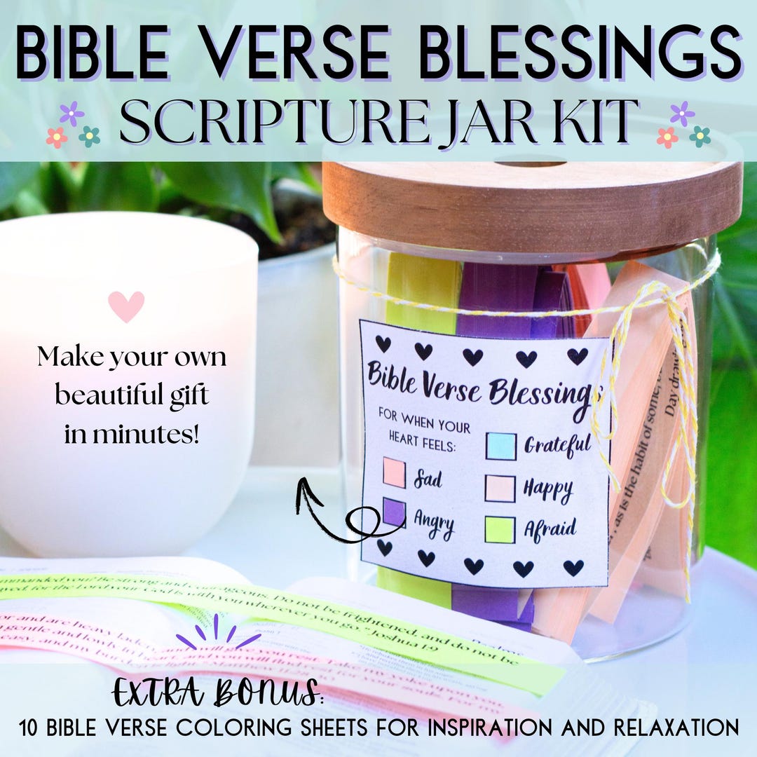 Bible Verse Blessings Emotion Jar, Digital, Printable, Color Coded Scripture, Christian Gift ...