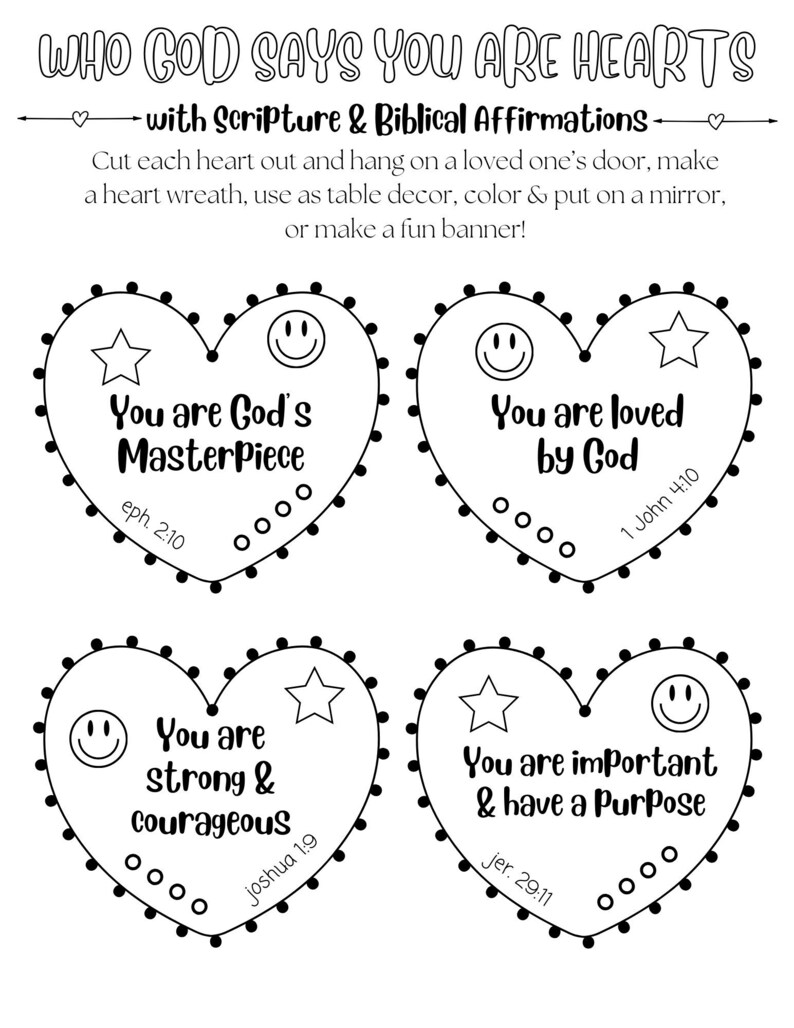 Christian Affirmation Coloring Activity Digital Download Bible Verse ...