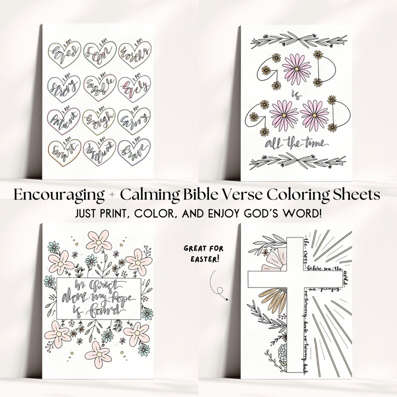 Christian Coloring Book Printable Bundle: Bible Verse Designs (digital ...