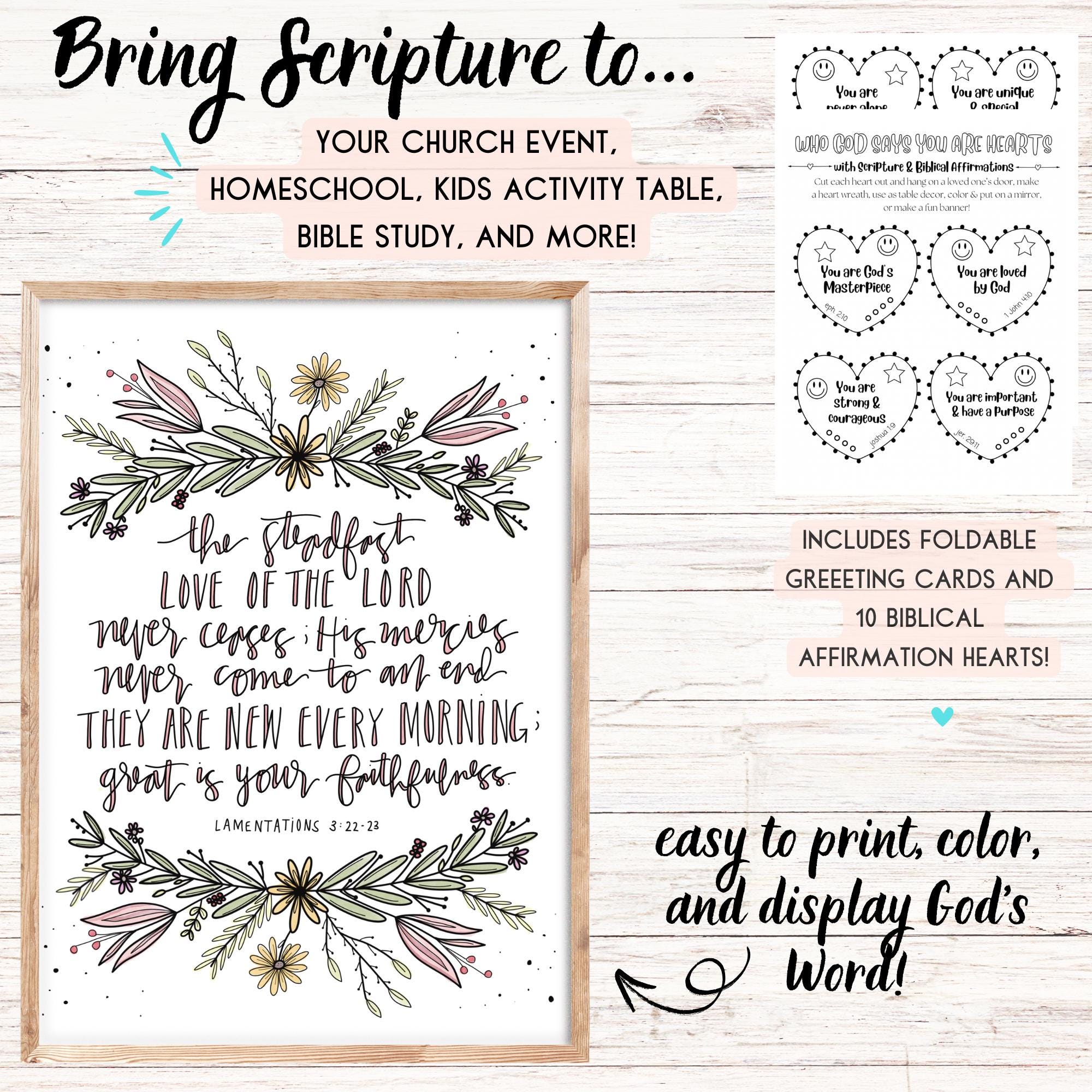 Christian Coloring Book Printable Bundle: Bible Verse Designs (digital ...