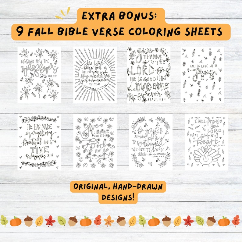 Fall Bible Verse Craft Printable, Scripture Activity Bundle, Kids ...