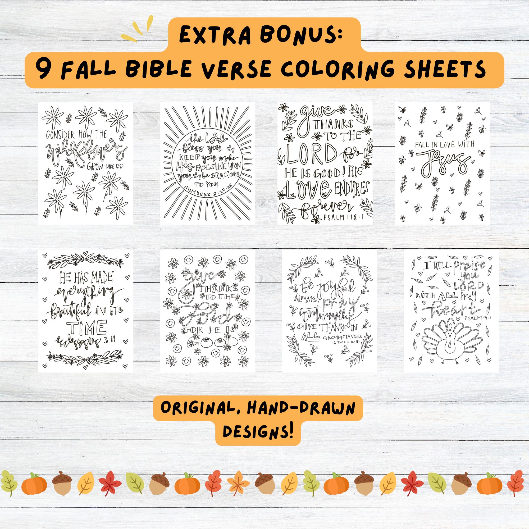 Fall Bible Verse Craft Printable, Scripture Activity Bundle, Kids ...