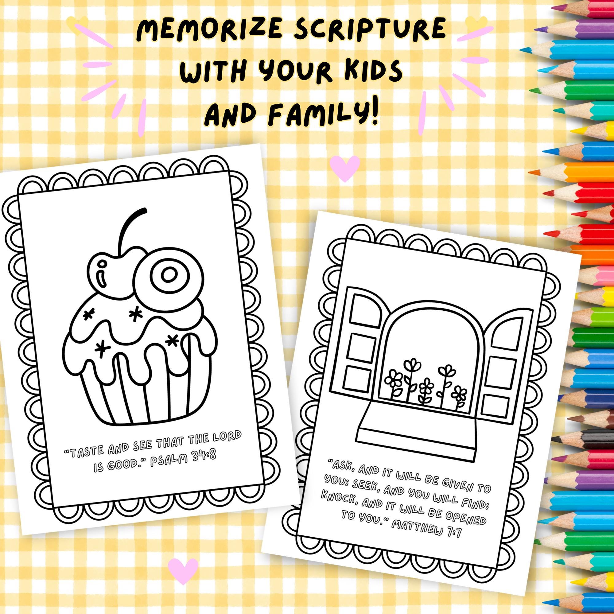 Spring Bible Verse Coloring Pages: Christian Kids Activity (digital ...