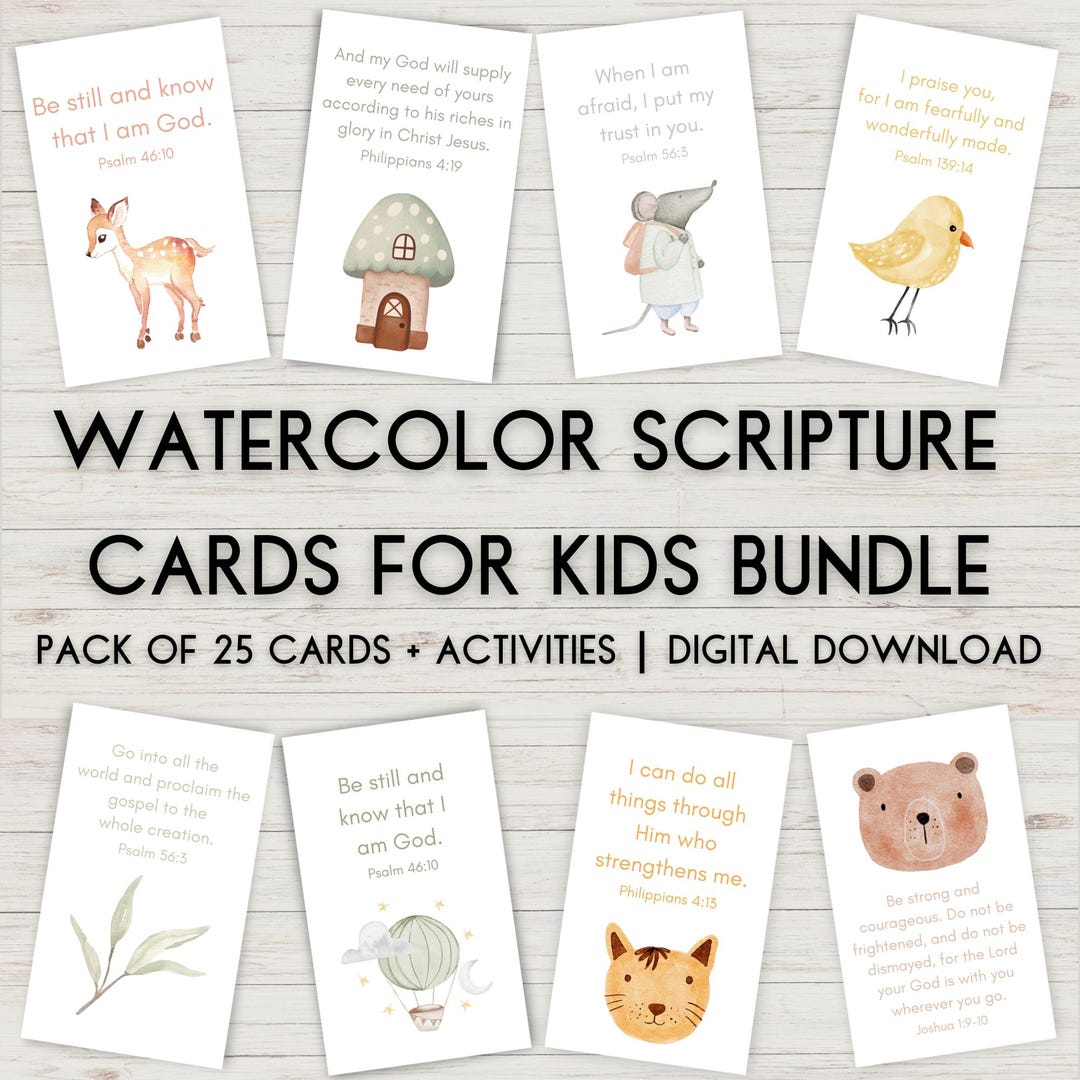 Encouraging Scripture Cards for Kids, Morning Basket, Homeschooling ...