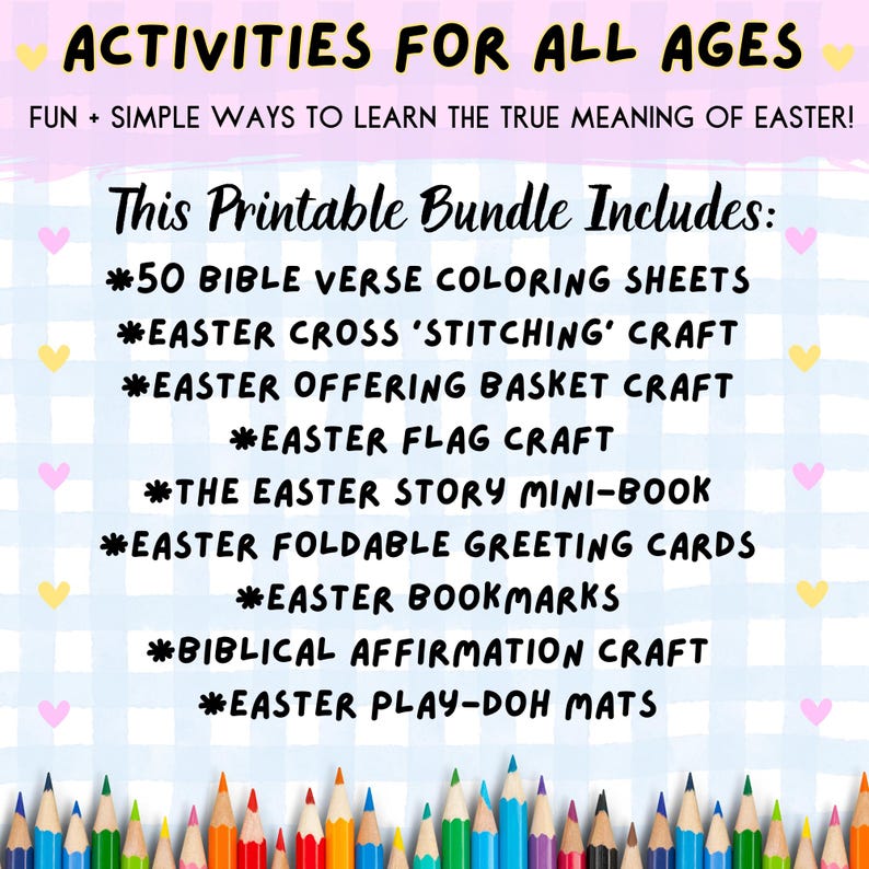 Easter Printable Crafts Activity Bundle, Christian Coloring Sheets ...