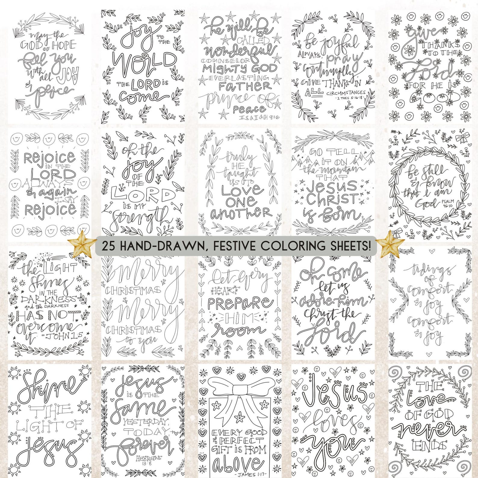 Advent Craft Christmas Countdown Printable, Bible Verse Coloring Sheets ...