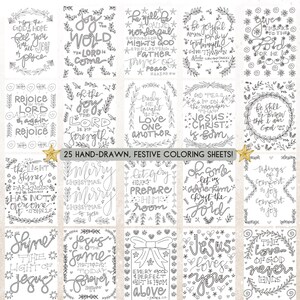 35 Christian Christmas Bible Verse Coloring Pages Printable Bundle for ...