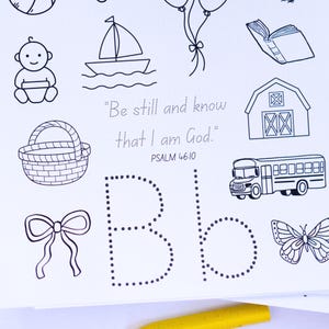 Alphabet Tracing Cards: Bible Verse Coloring Sheets (digital Download ...