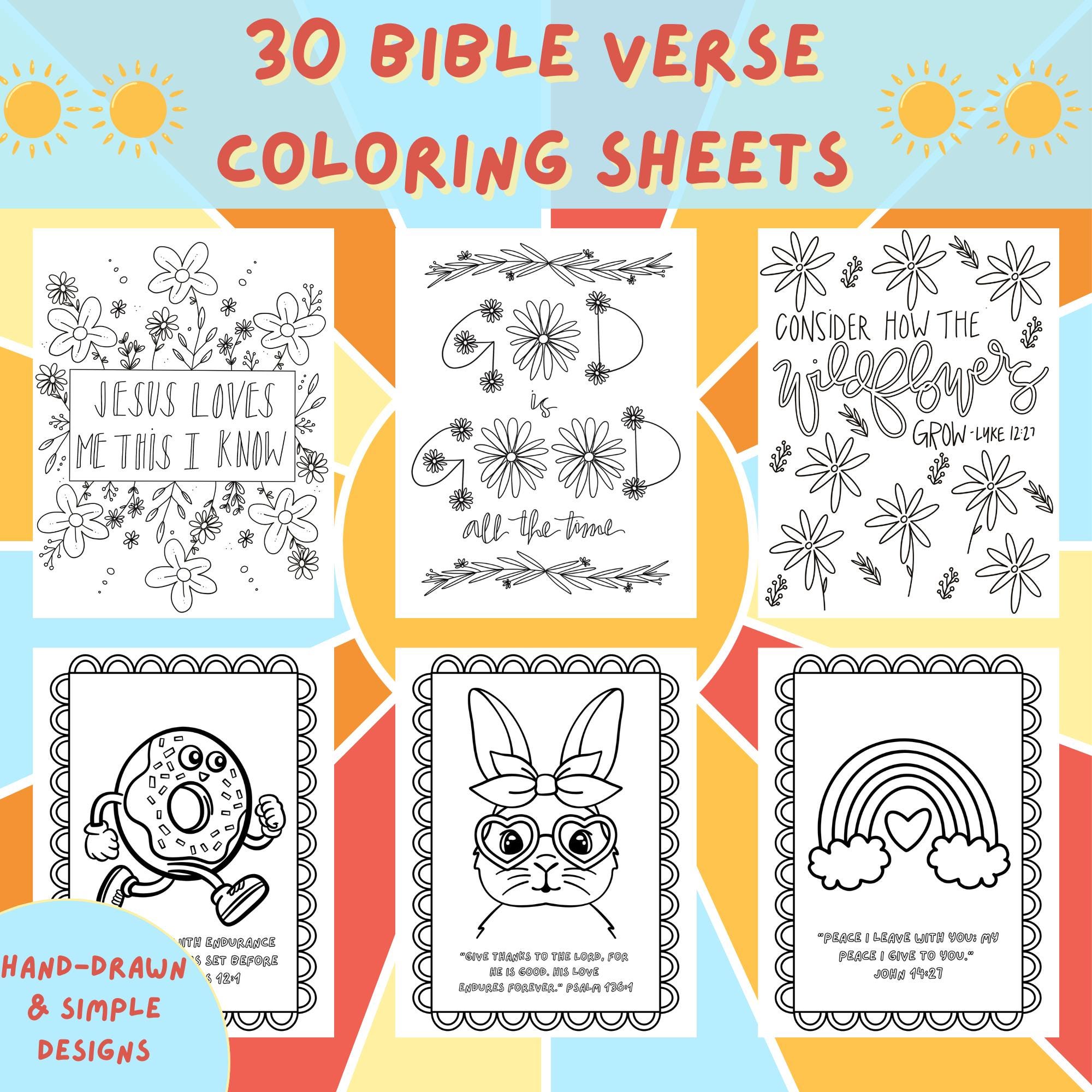 Christian Summer Kids Activities Bundle: Bible Crafts & Coloring Pages ...