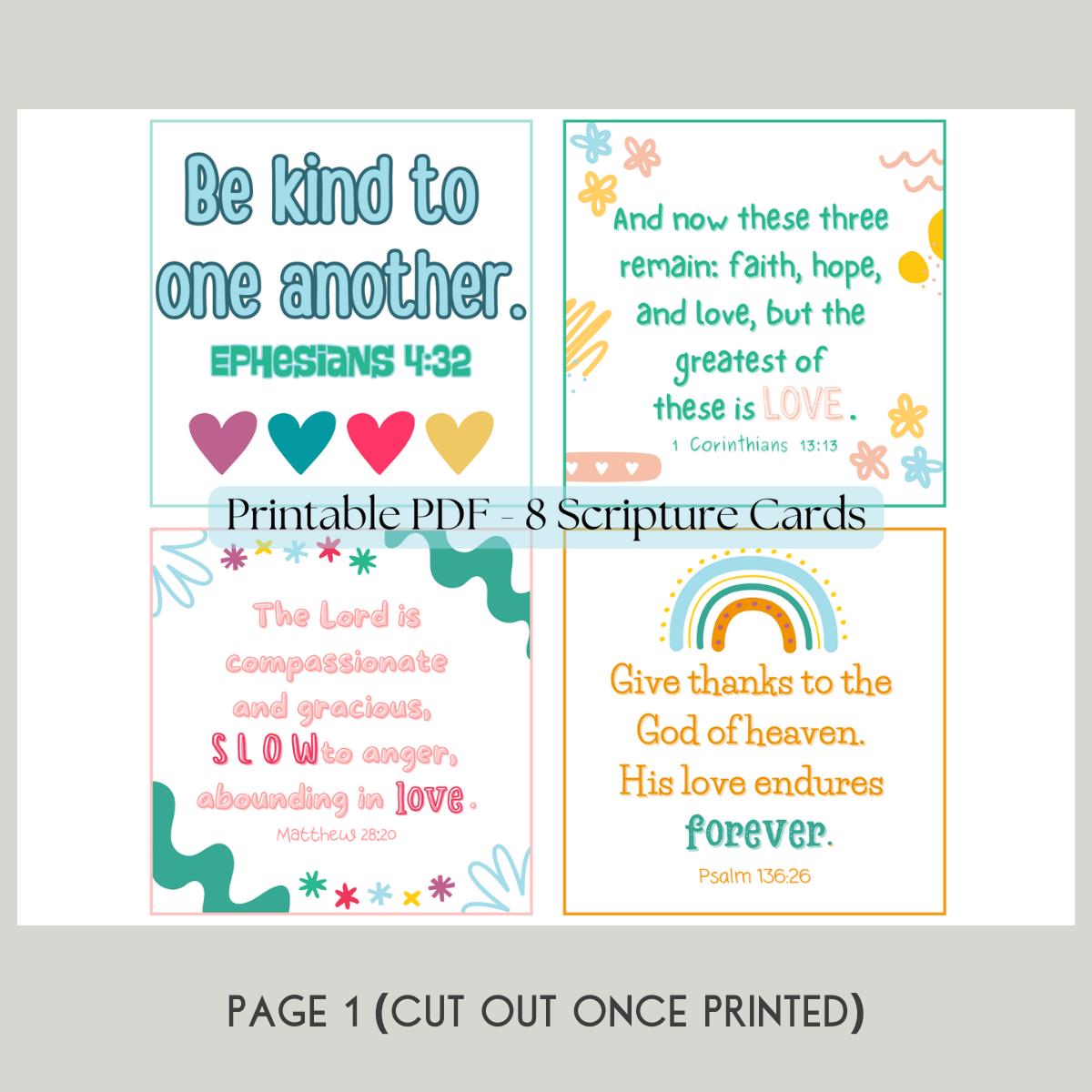 Children's Bible Verse Memory Cards Scripture Cards for Kids Best ...