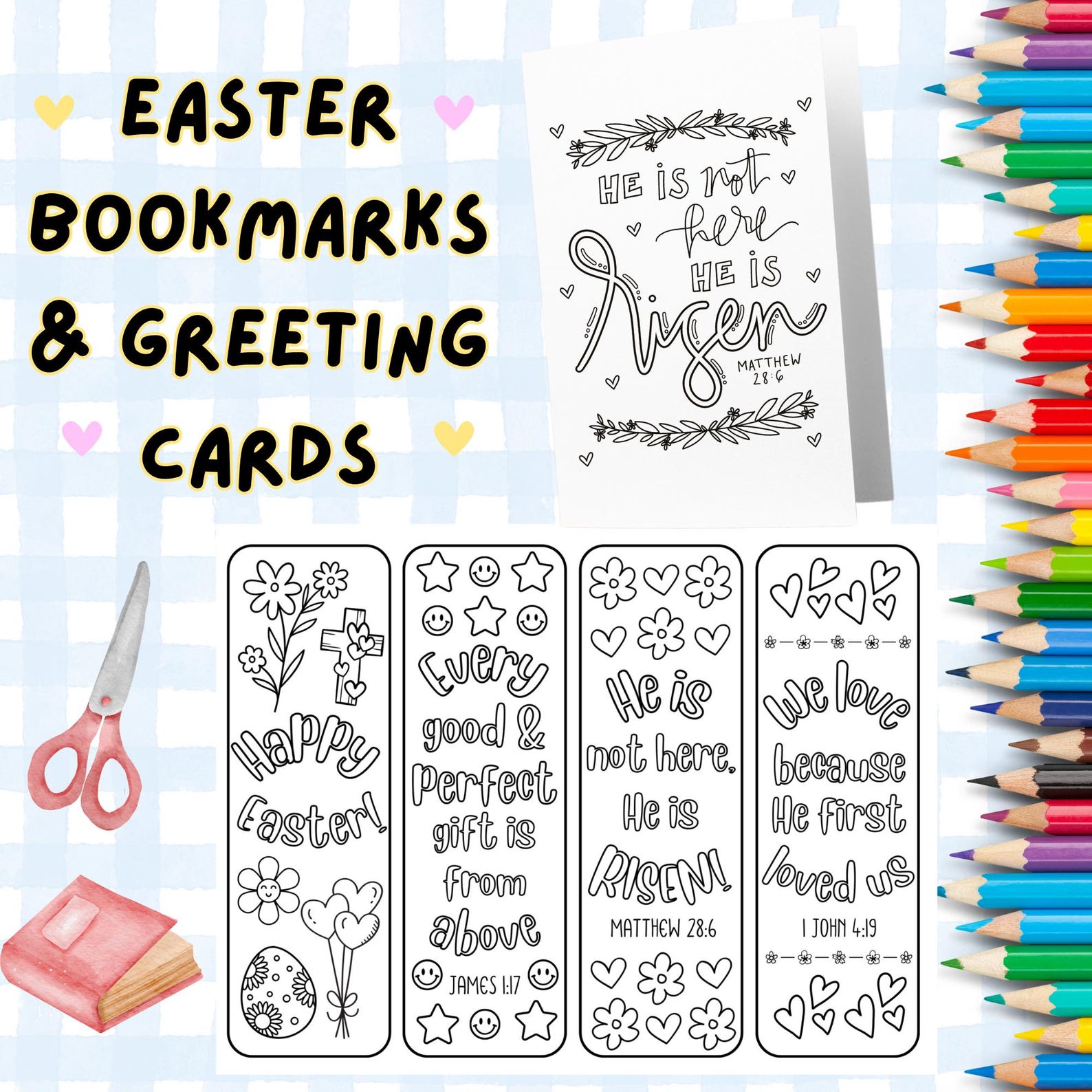 Easter Printable Crafts Activity Bundle, Christian Coloring Sheets ...