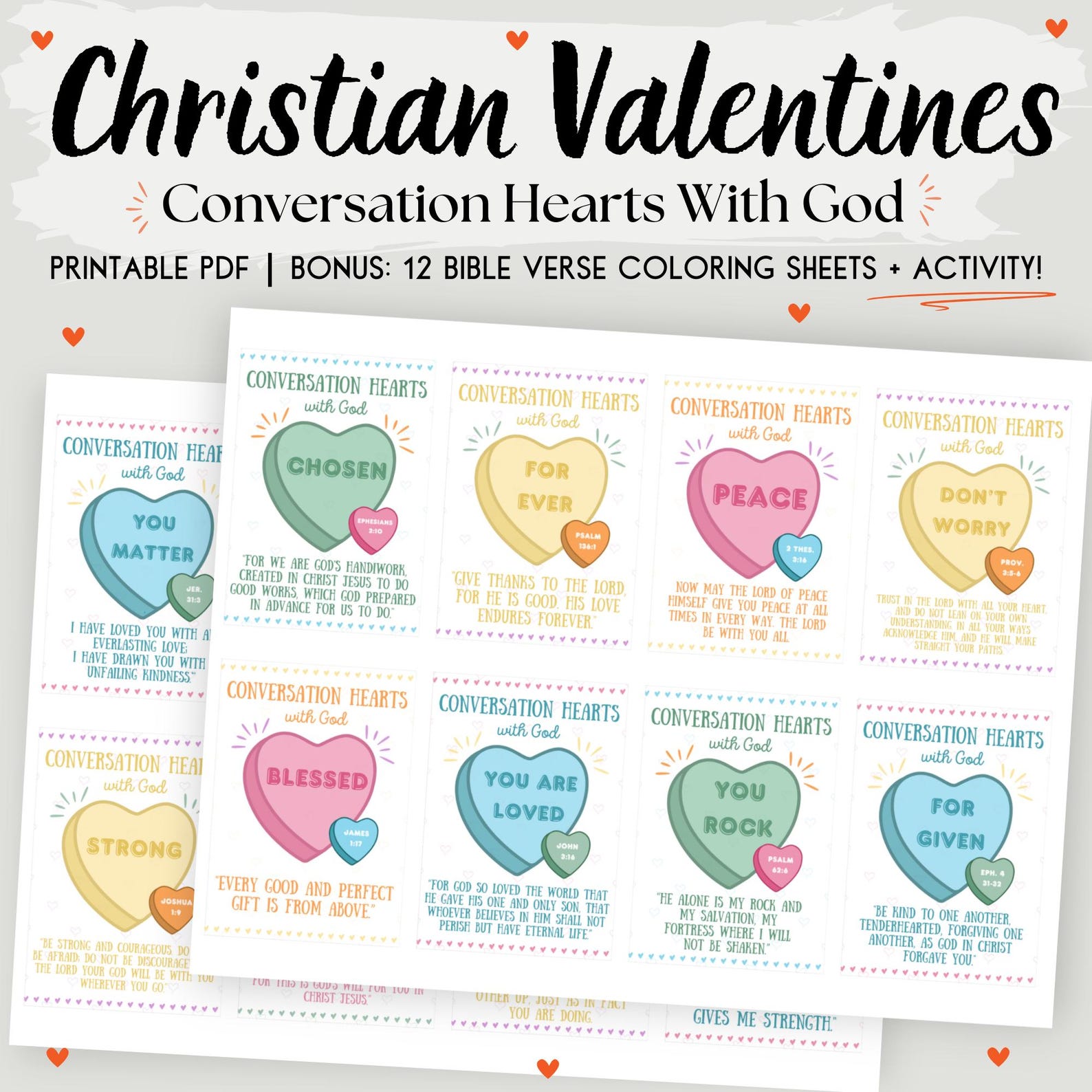 Valentines Day Bible Printable Craft, Scripture Activity, 1 Corinthians ...