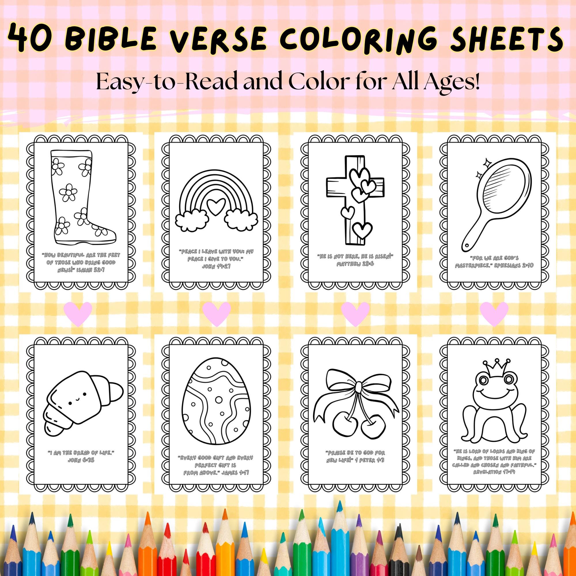 Spring Bible Verse Coloring Pages: Christian Kids Activity (digital ...