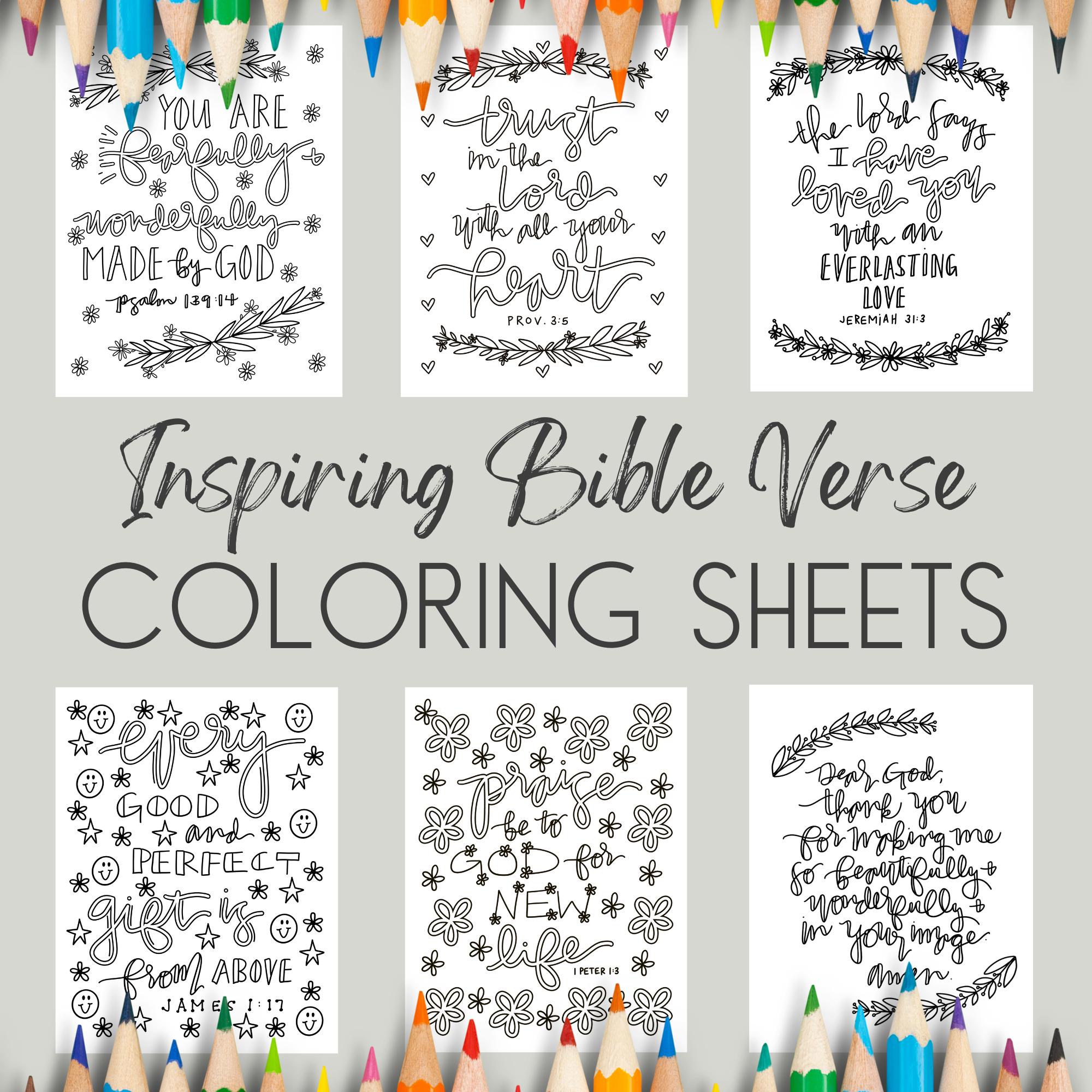 Bible Verse Coloring Pages Printable Bundle for Inspiration and ...
