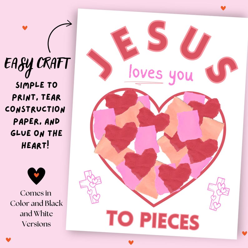 Valentine’s Day Bible Printable Crafts, Scripture Activity, 1 ...