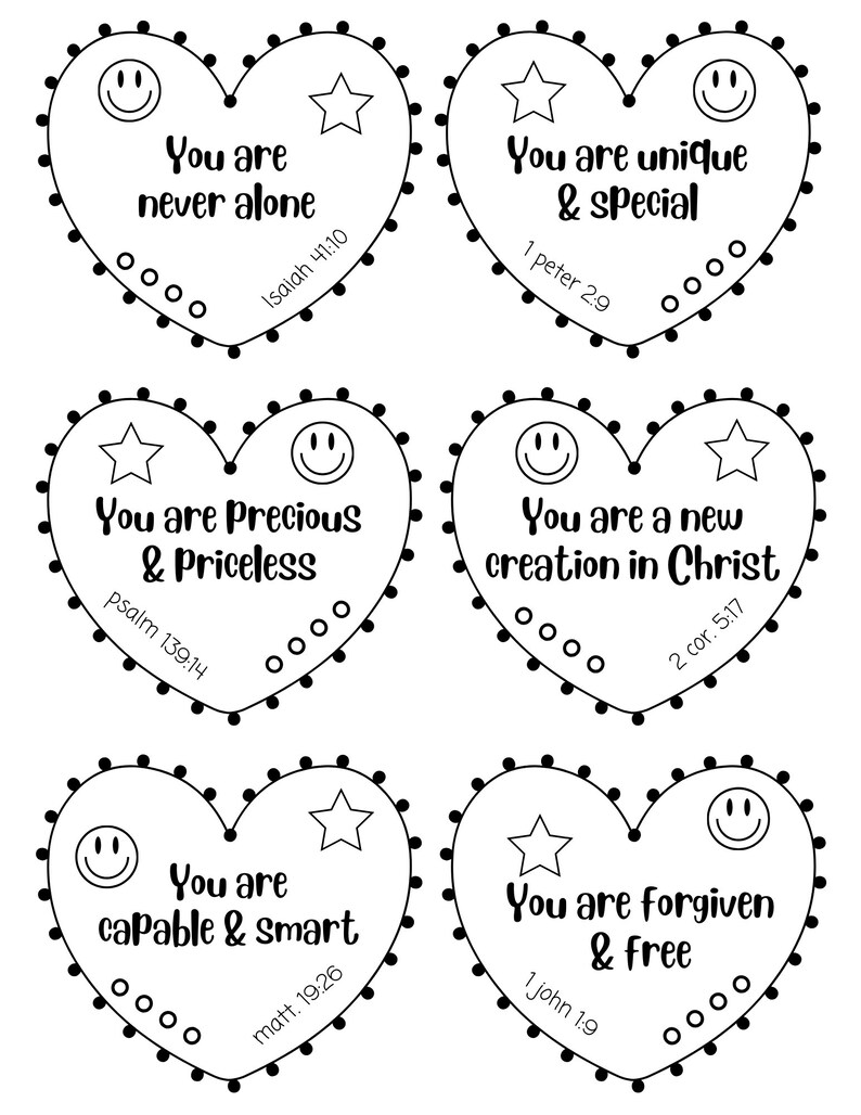 Christian Affirmation Coloring Activity Digital Download Bible Verse ...