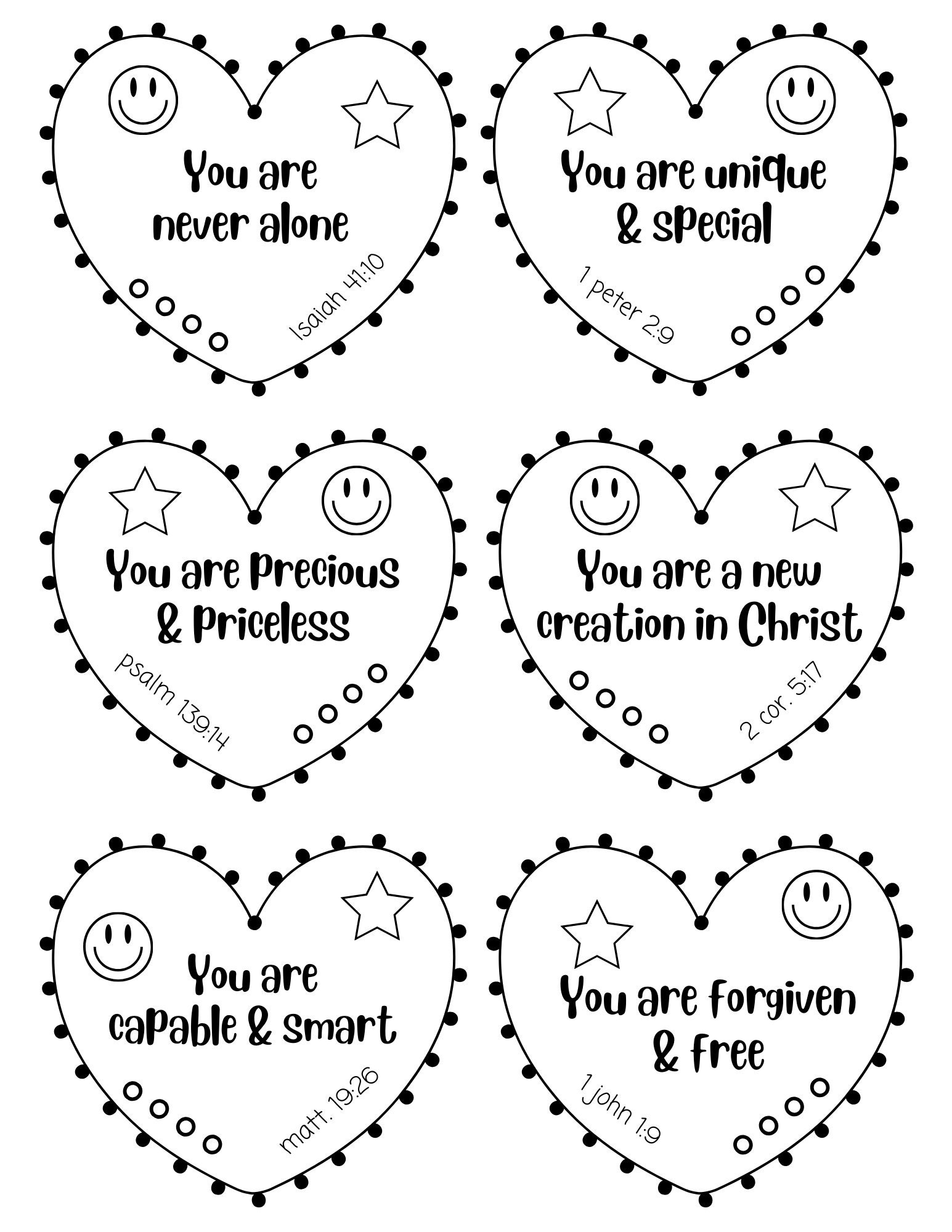 Christian Affirmation Coloring Activity Digital Download Bible Verse ...