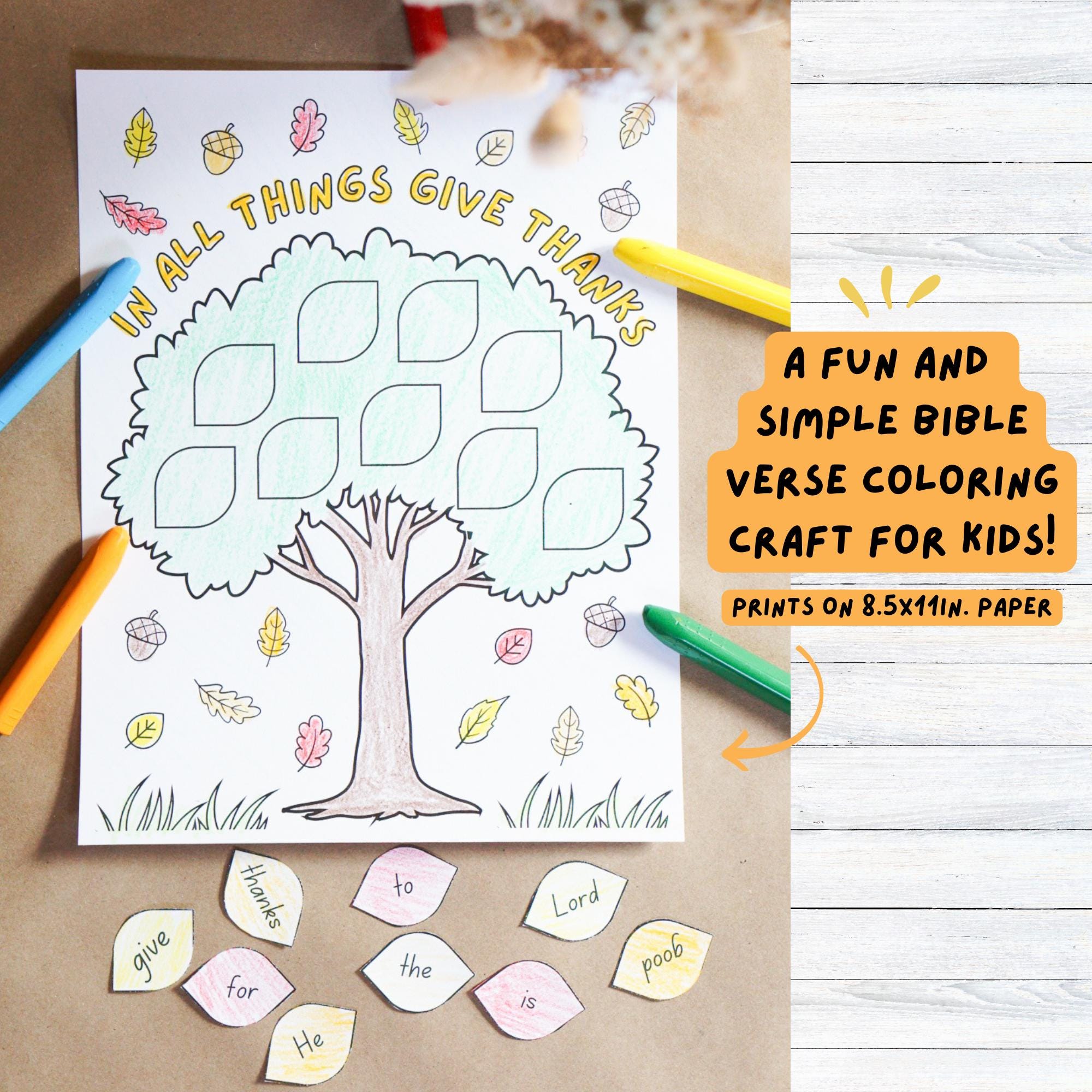 Fall Bible Verse Craft Printable, Scripture Activity Bundle, Kids ...