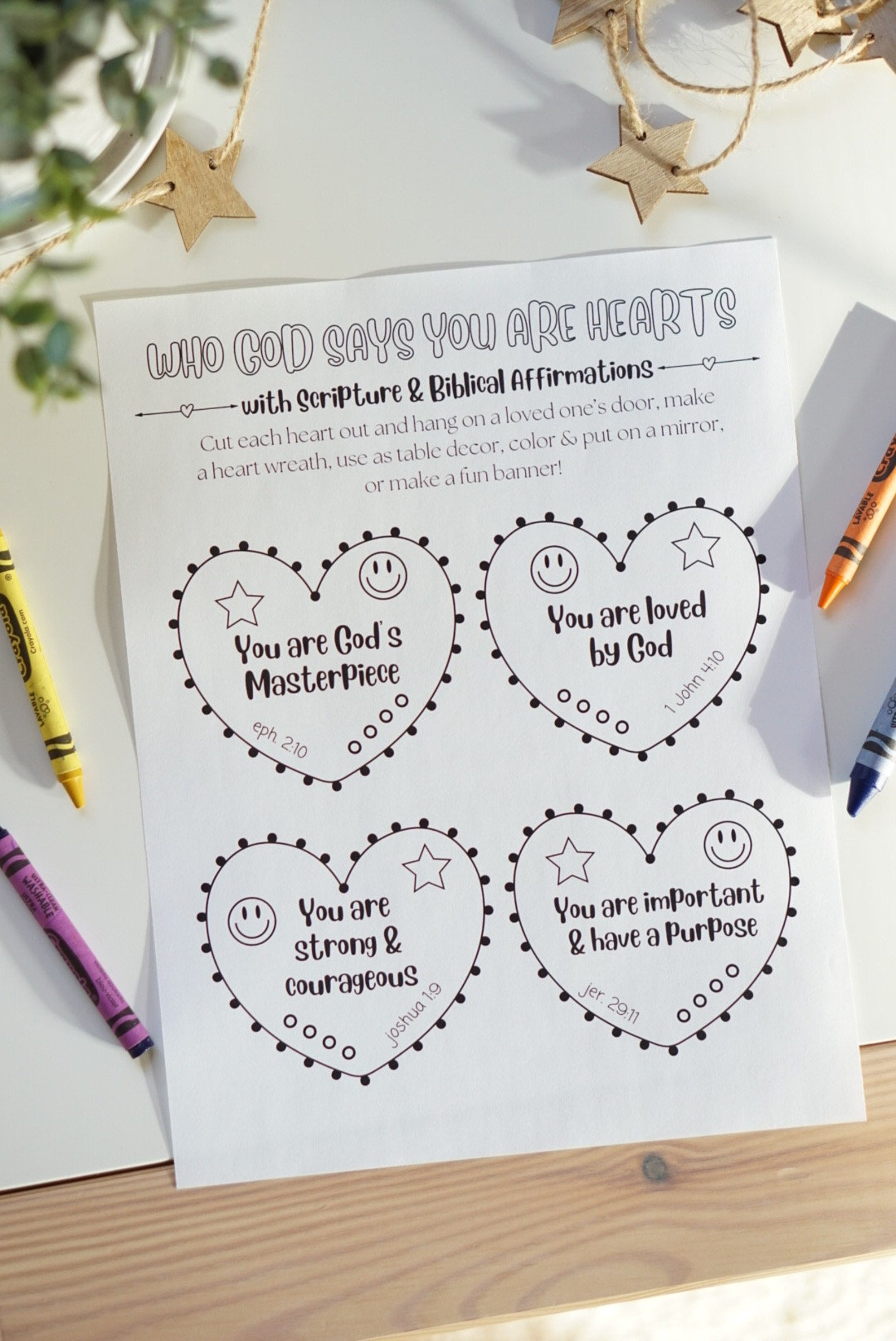 Christian Affirmation Coloring Activity Digital Download Bible Verse ...