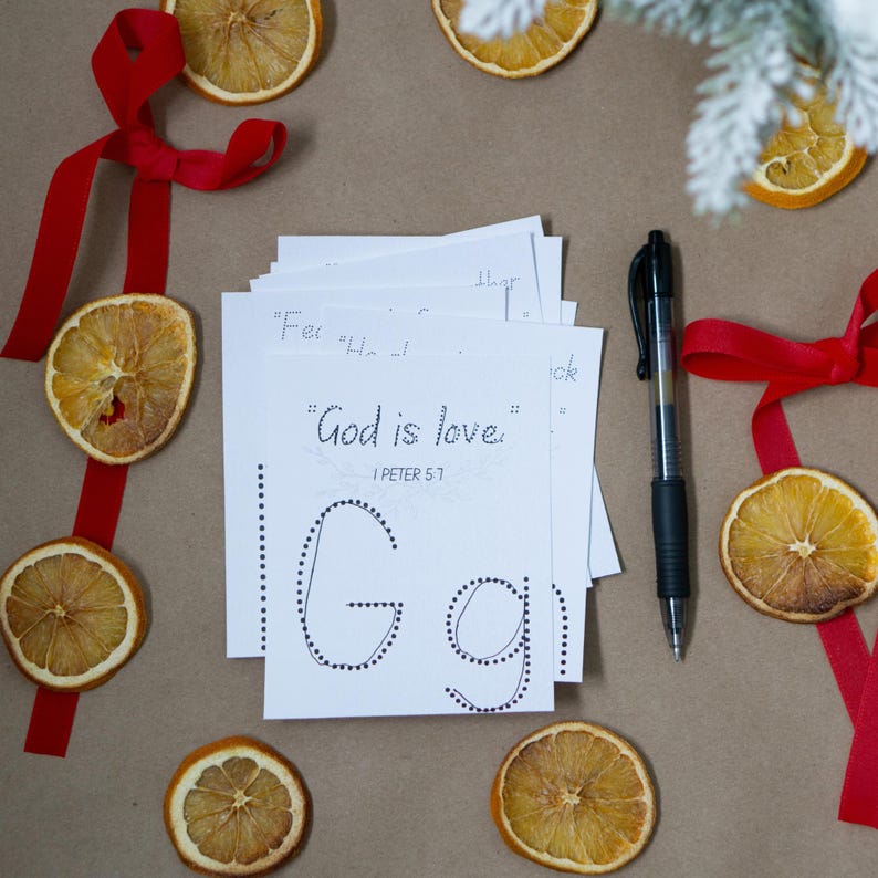 Alphabet Tracing Flash Cards Printable, Letter Tracing, Bible Verse ...