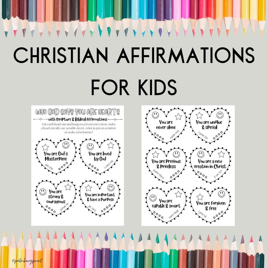 Christian Affirmation Coloring Activity Digital Download Bible Verse ...