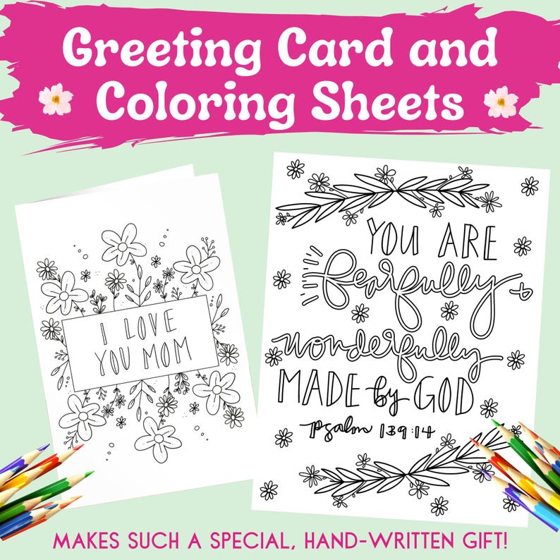 Christian Mothers Day Printable Crafts, Handmade Gift, Card, Bookmarks ...