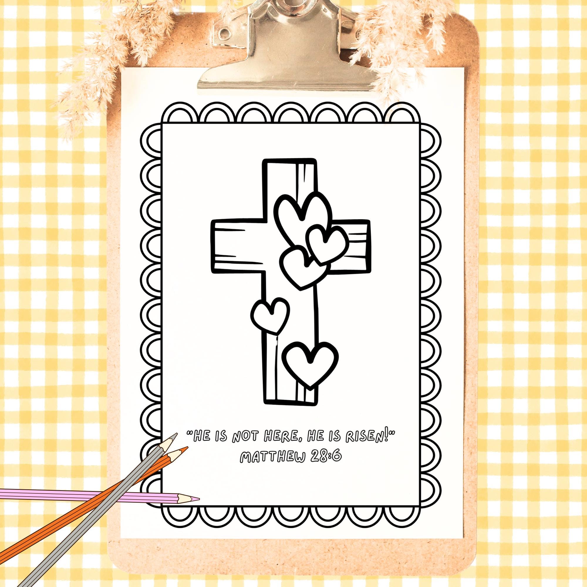 Spring Bible Verse Coloring Pages: Christian Kids Activity (digital ...