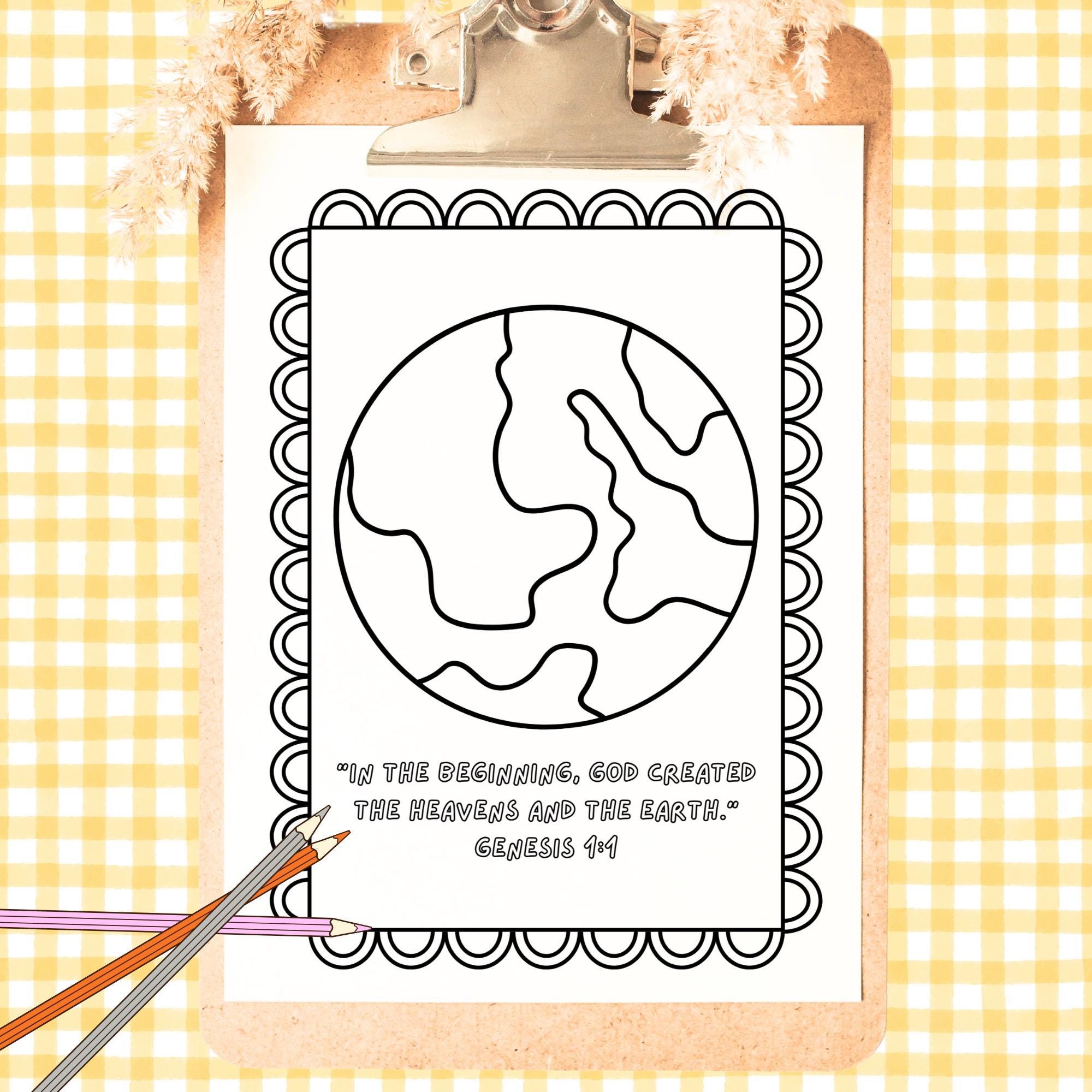 Spring Bible Verse Coloring Pages: Christian Kids Activity (digital ...