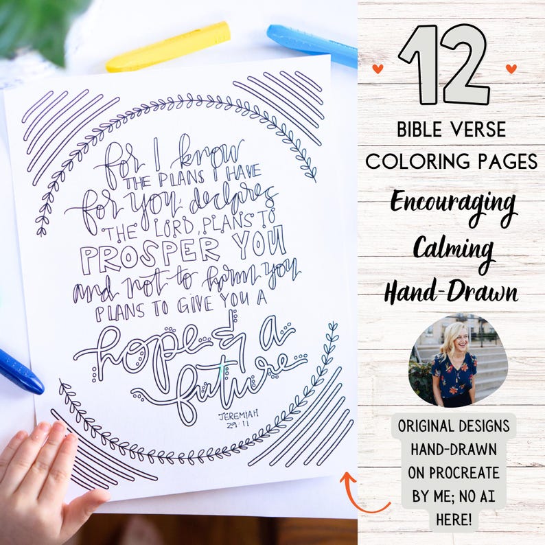 Christian Affirmation Hearts: Bible Verse Coloring Pages (digital ...