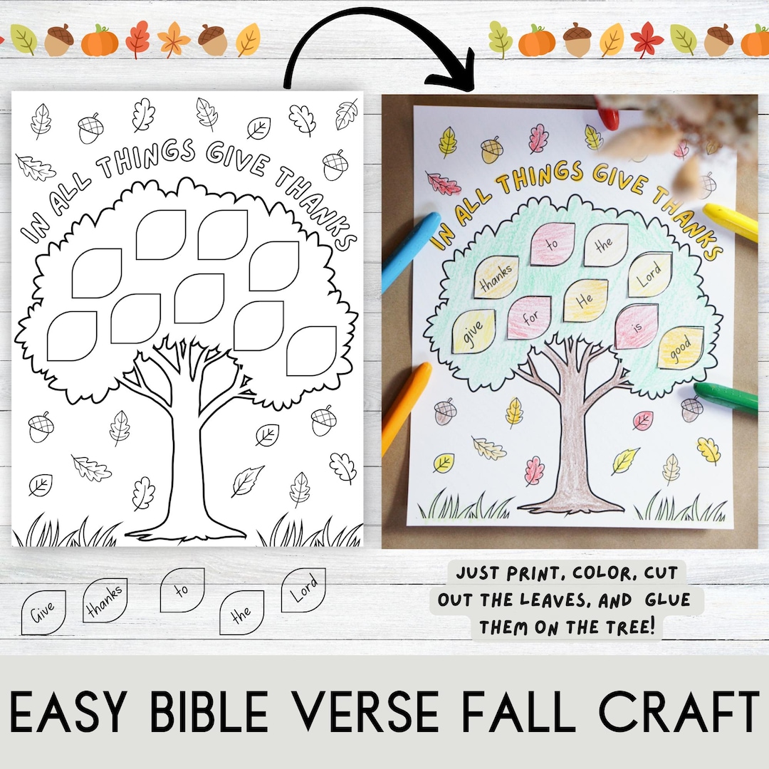 Fall Bible Verse Craft Printable, Scripture Activity Bundle, Kids ...