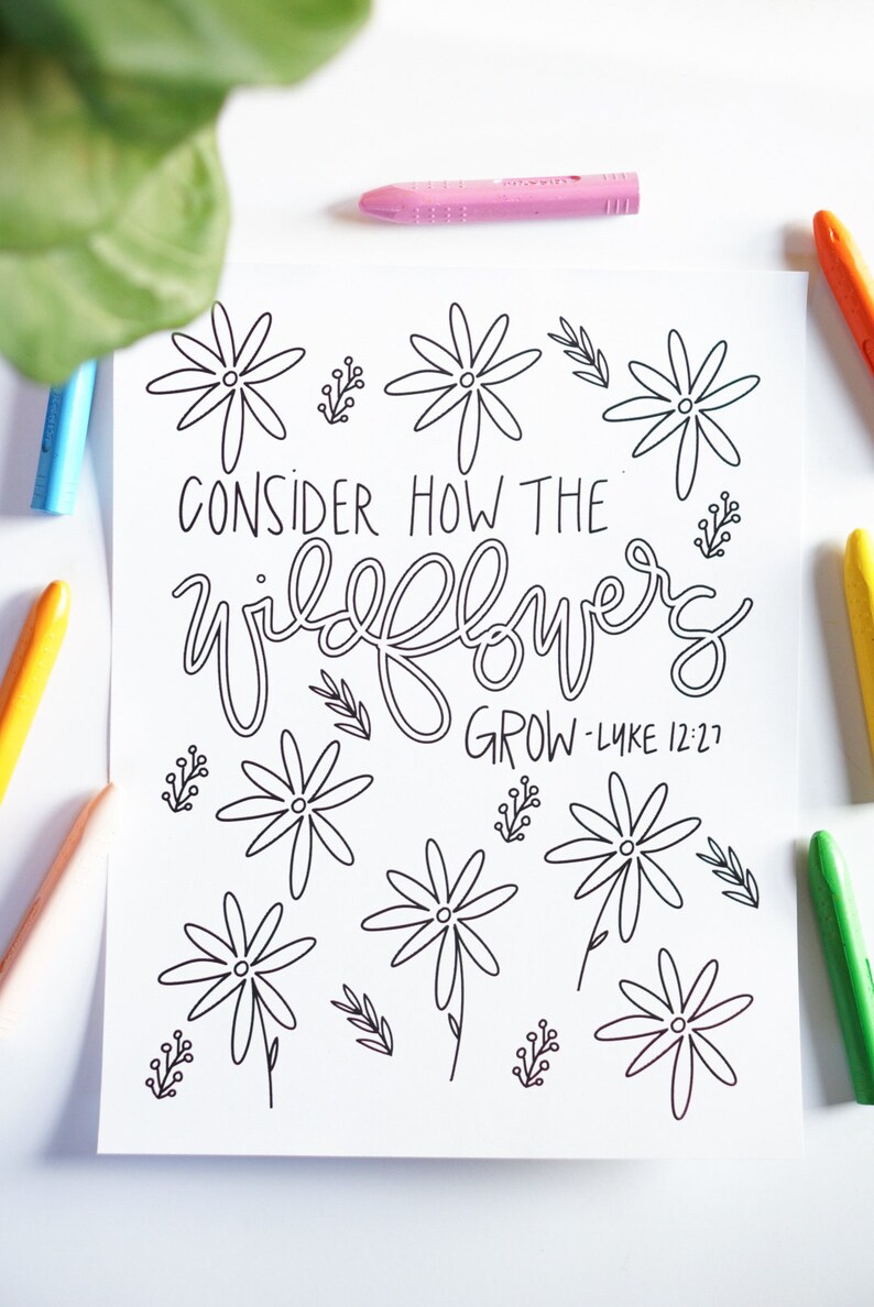 Spring Bible Verse Coloring Sheets Set 2 Printable - Etsy