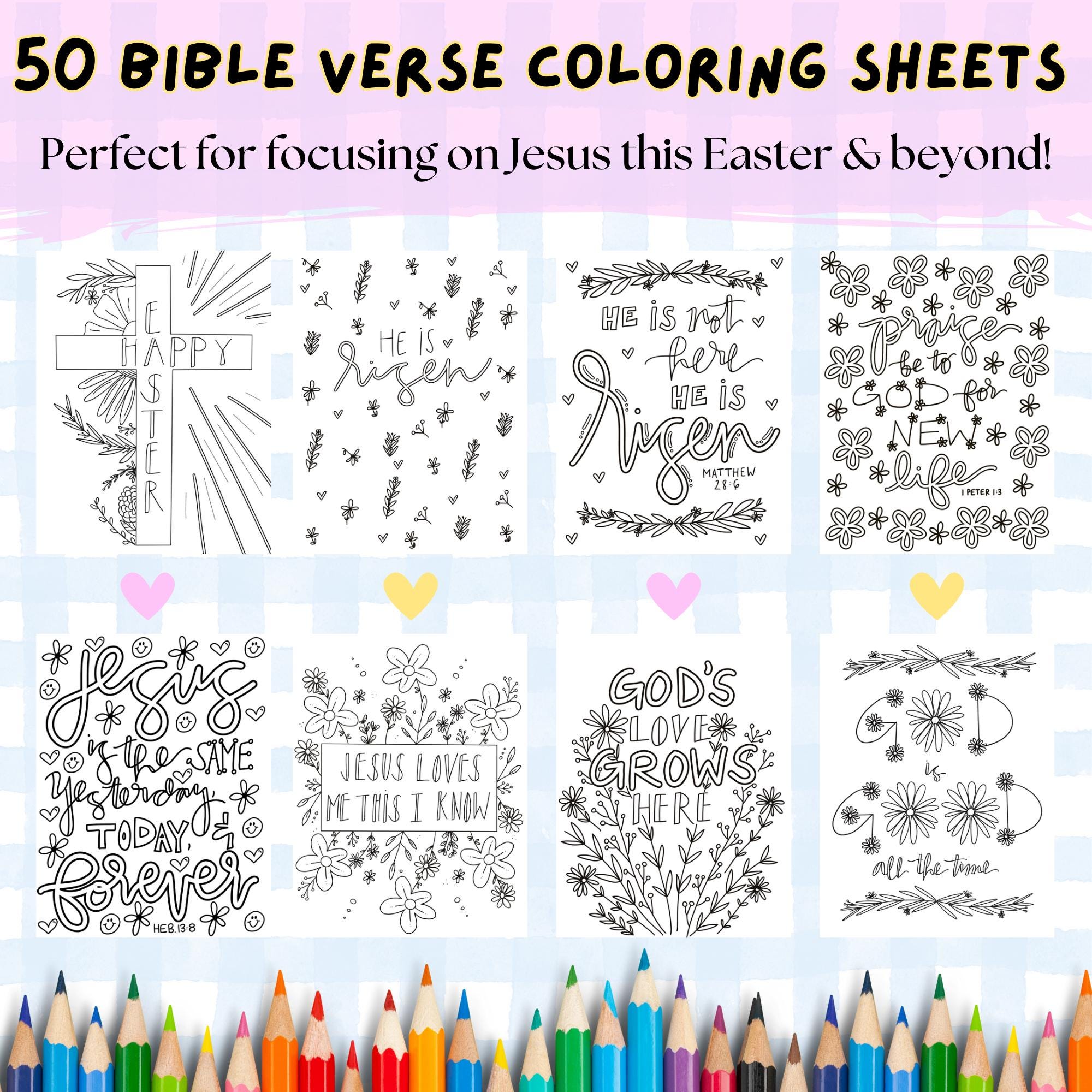 Easter Printable Crafts Activity Bundle, Christian Coloring Sheets ...