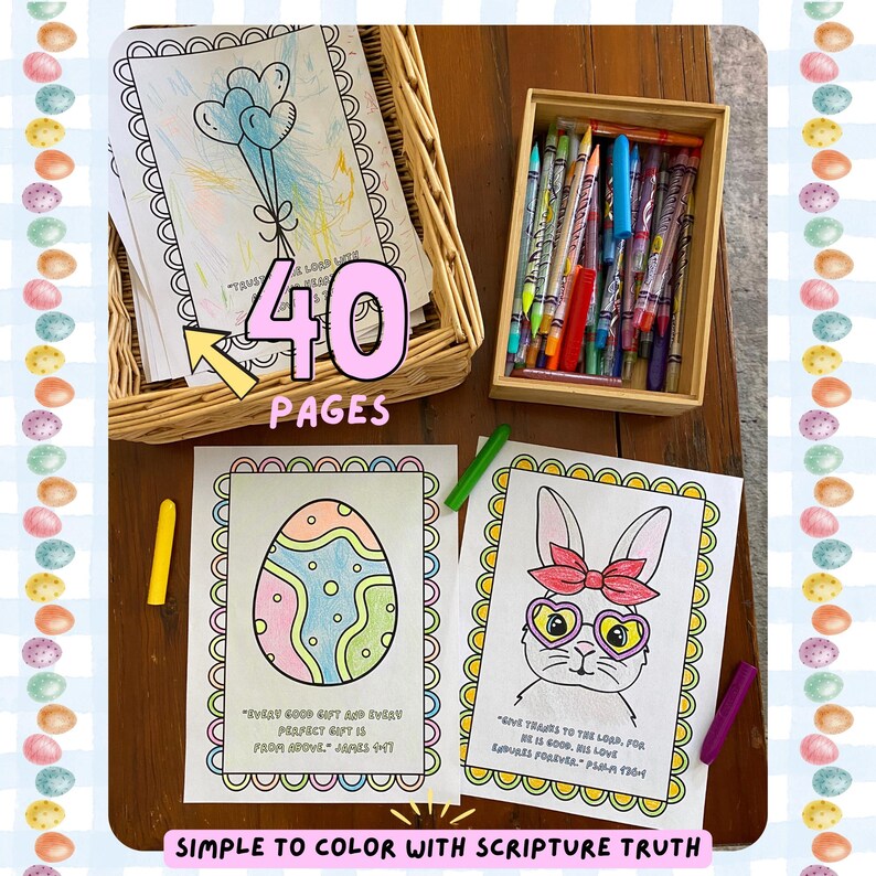 Easter Printable Crafts Activity Bundle, Christian Coloring Sheets ...