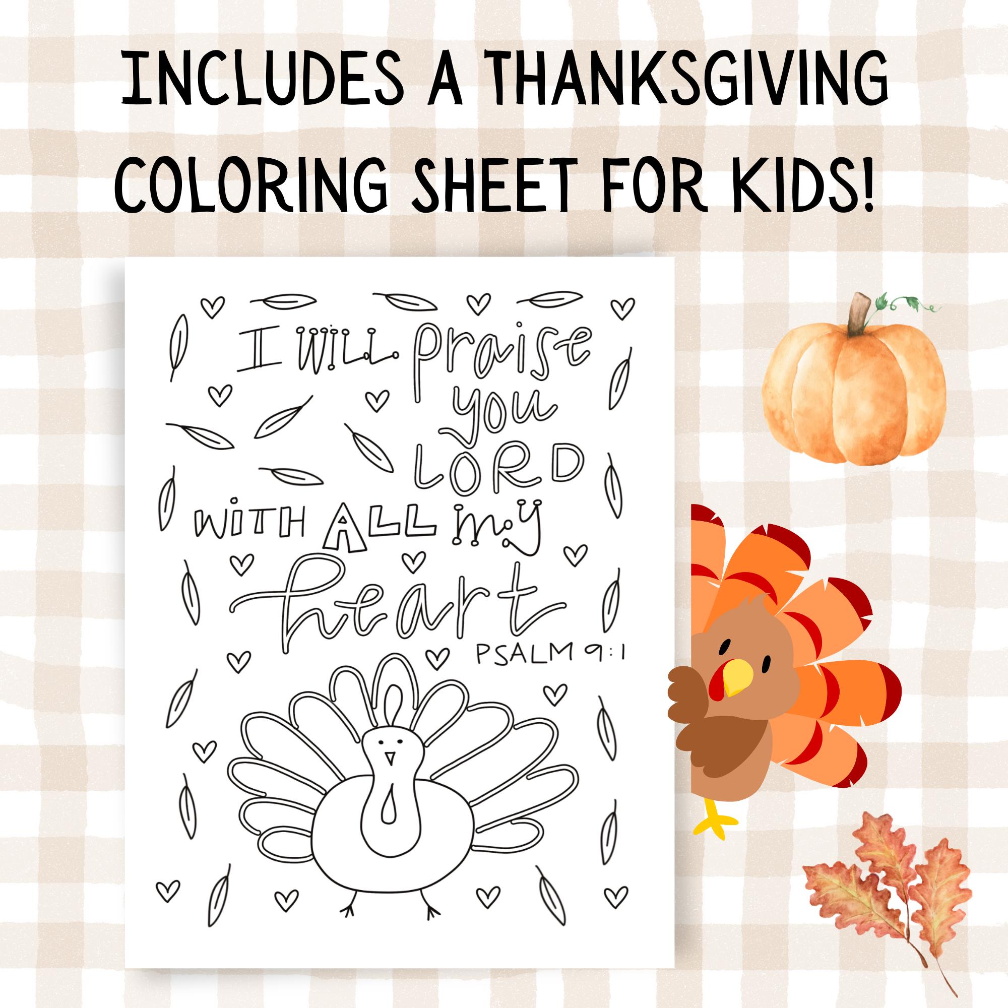 15 Thanksgiving Bible Verse Coloring Pages Printable Bundle for ...