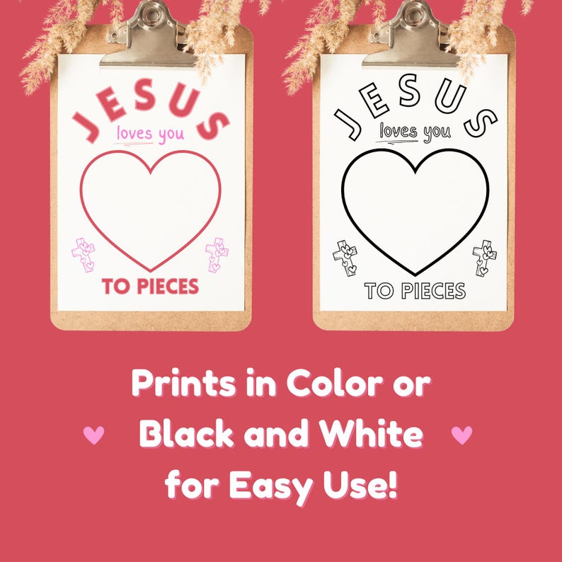 Religious Valentine’s Printable Craft, Jesus Loves You, God, Bible ...