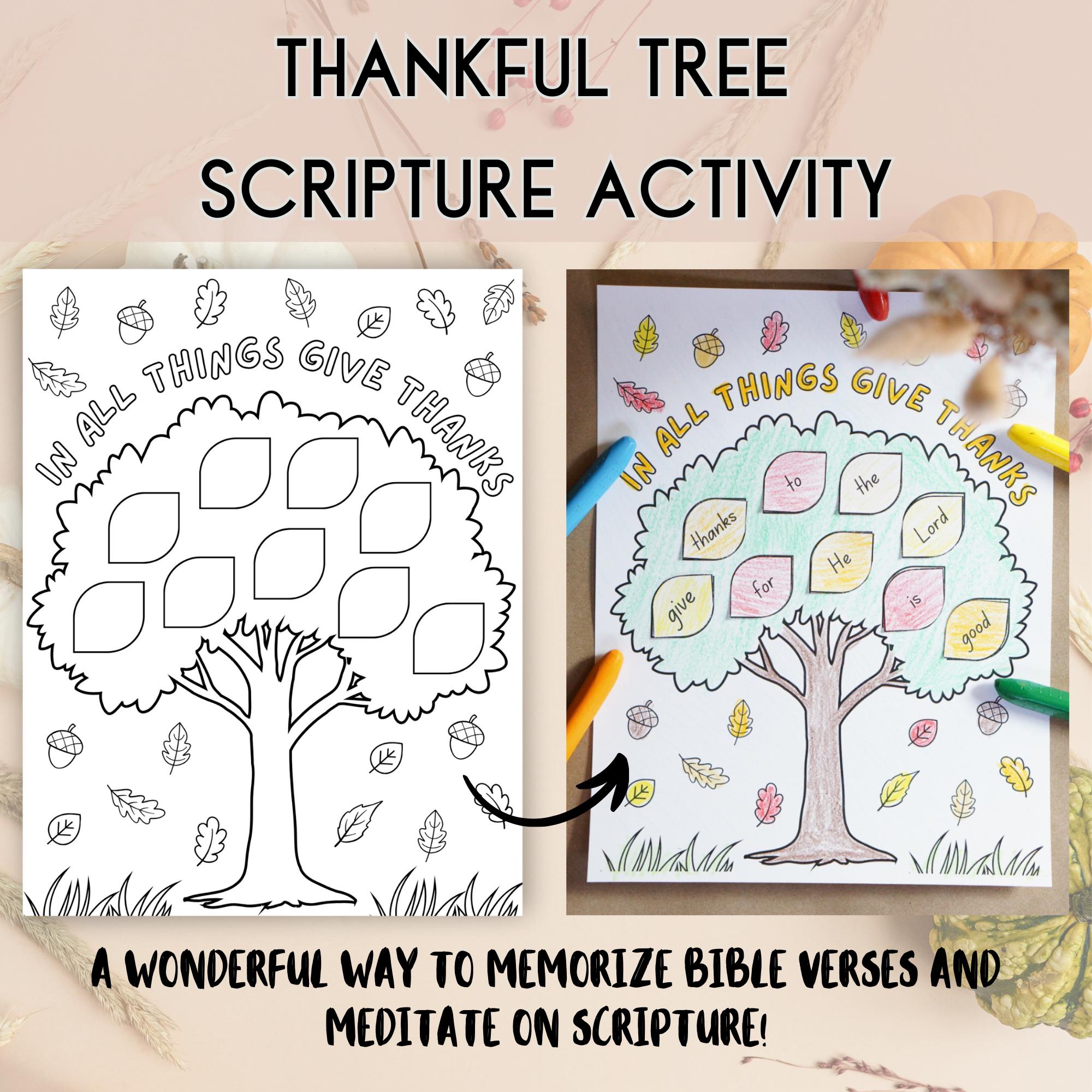 Christian Thanksgiving Bible Verse Coloring Activity Printable Bundle ...