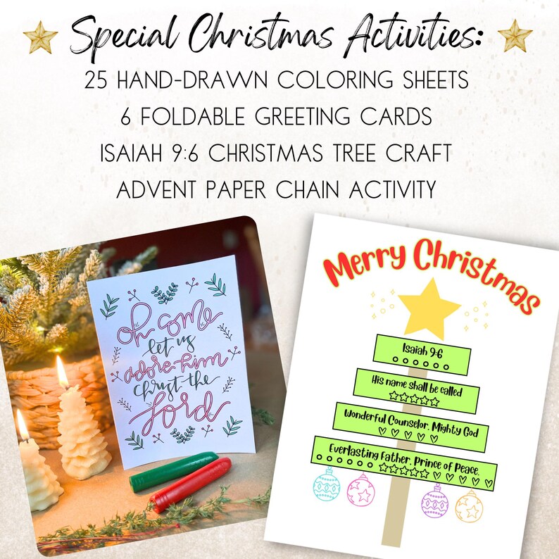 35 Christian Christmas Bible Verse Coloring Pages Printable Bundle for ...