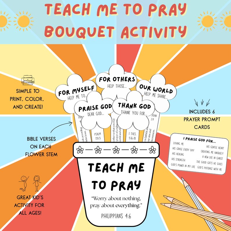 Christian Summer Kids Activities Bundle: Bible Crafts & Coloring Pages ...