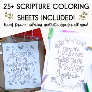 35 Christian Christmas Bible Verse Coloring Pages Printable Bundle for ...
