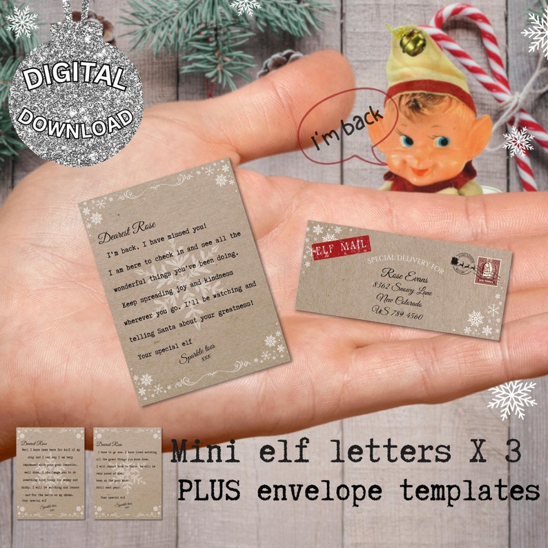 Editable Mini Elf Letters and Envelope. Printable Mini Elf Arrival ...