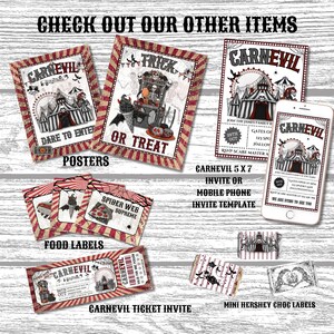 Halloween Carnevil Welcome Sign Template: Vintage Gothic Party Decor ...