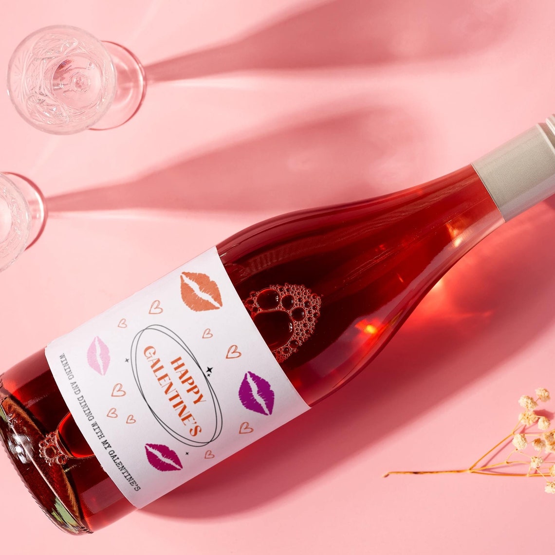Galentine's Day Wine Bottle Labels: Funny DIY Templates (PDF) - Etsy