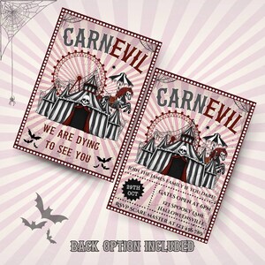 Gothic Halloween Carnival Invitation Template: Editable Printable ...