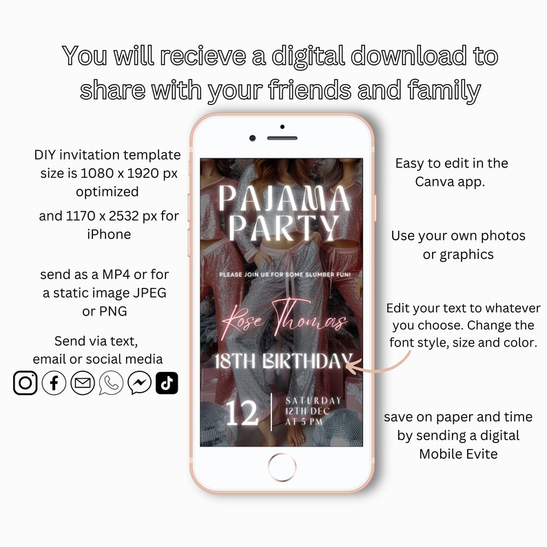 Christmas Pajama Party Invitation: Animated Holiday Evite (canva ...