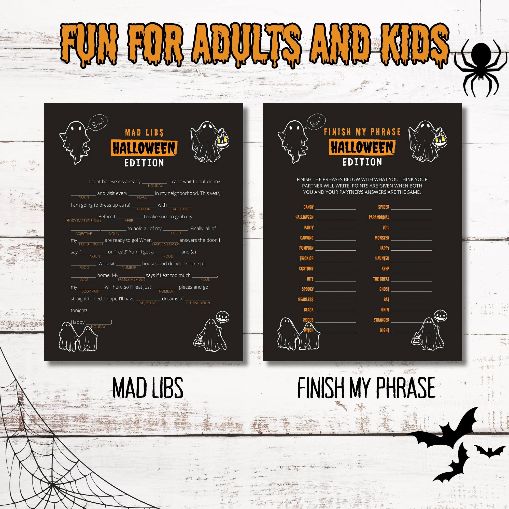 Halloween Game Bundle, Printable Halloween Games for Kids and Adults ...