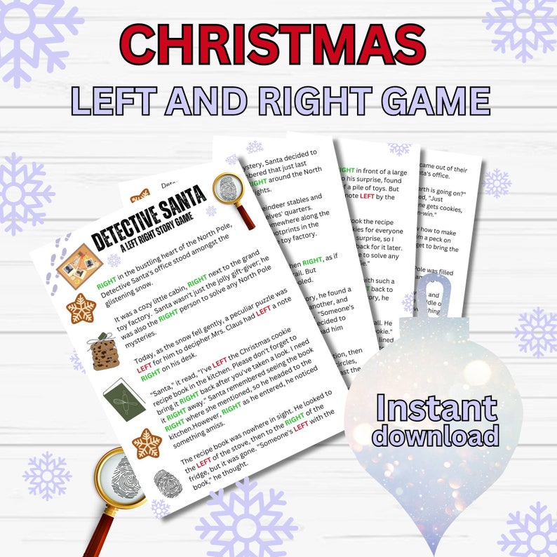 Right Left Game for Christmas, Left Right Christmas Game Funny, Gift ...